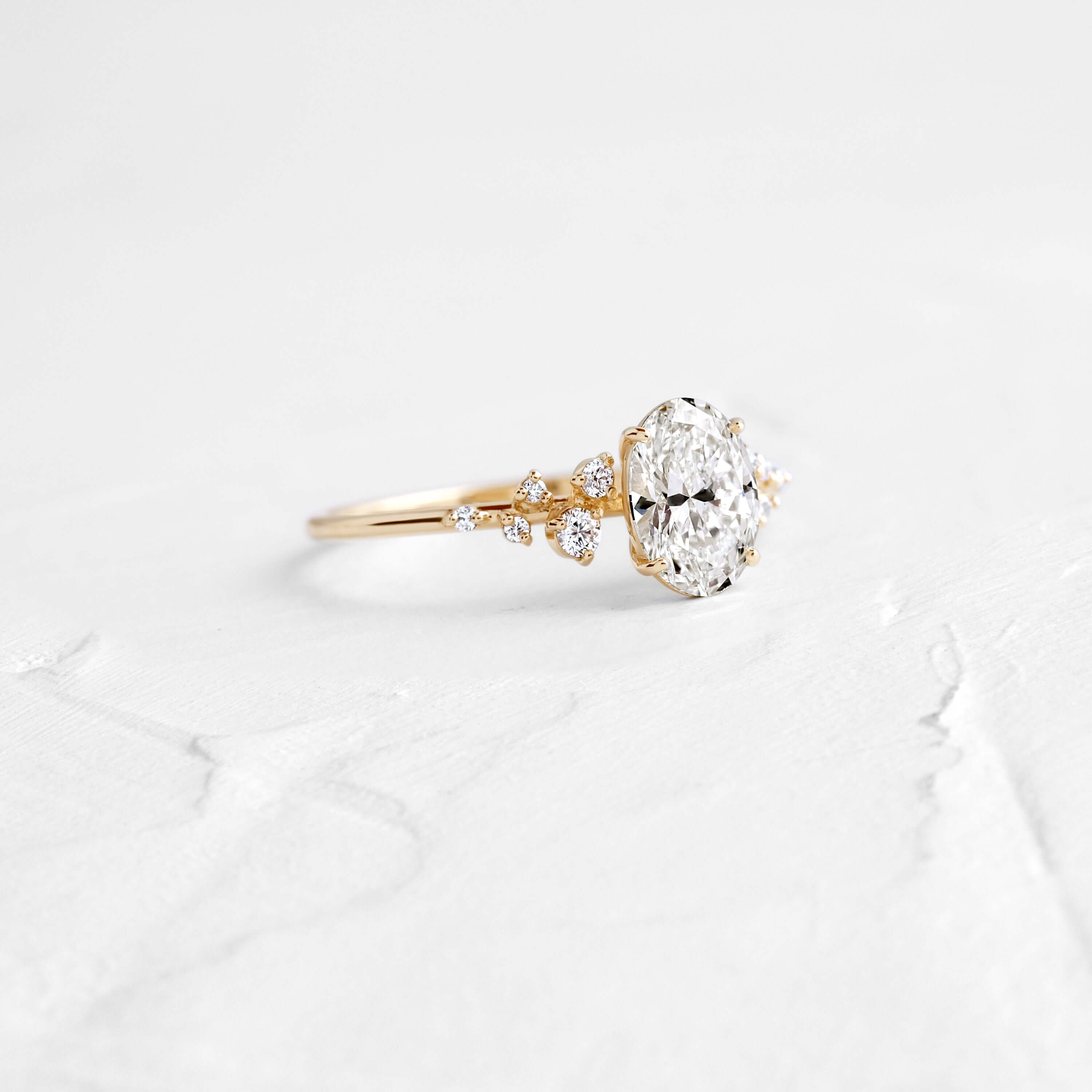 Snowdrift Ring in Oval Cut Diamond | Diamond Cluster Engagement Ring ...