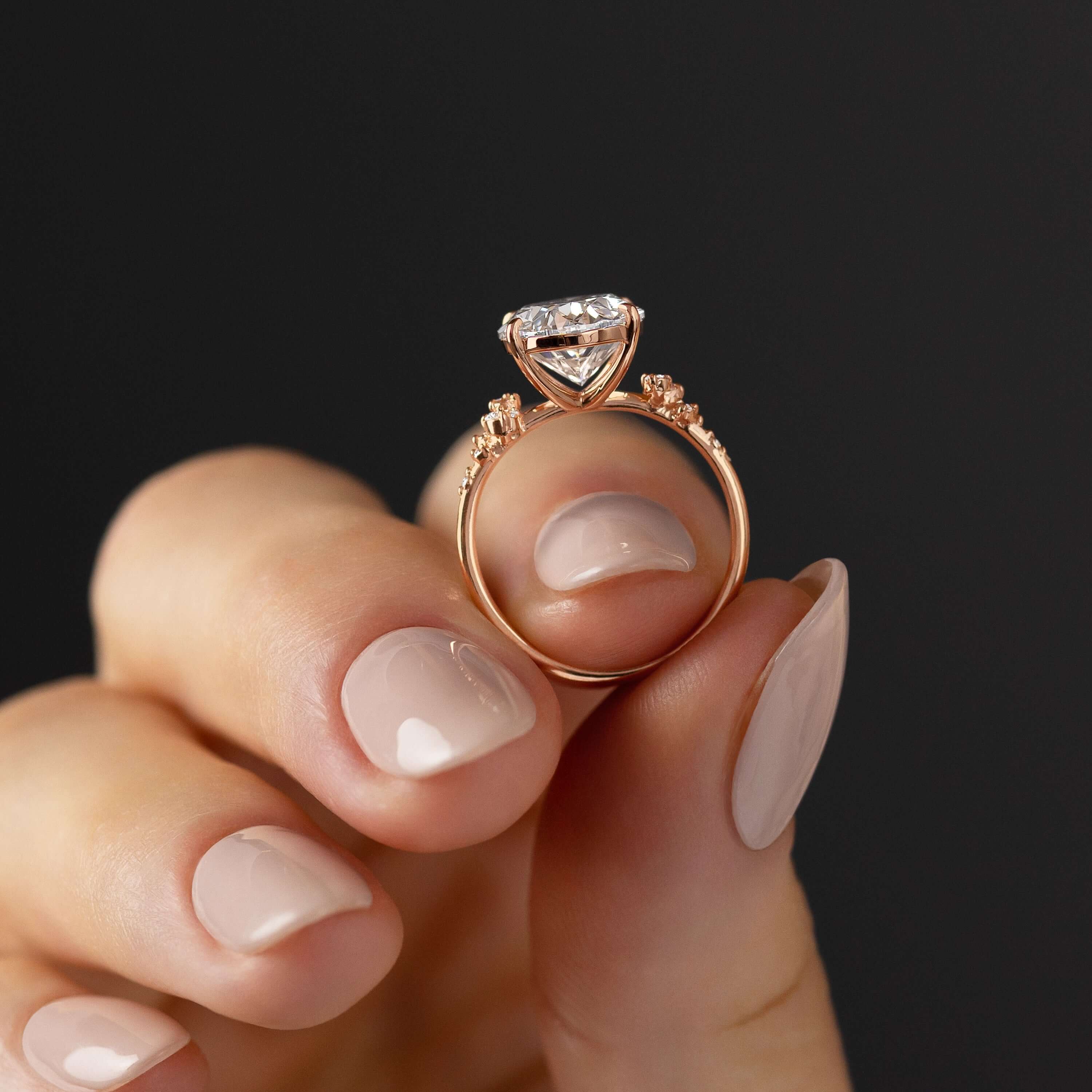 Snowdrift Ring in Oval Cut Diamond | Diamond Cluster Engagement Ring ...