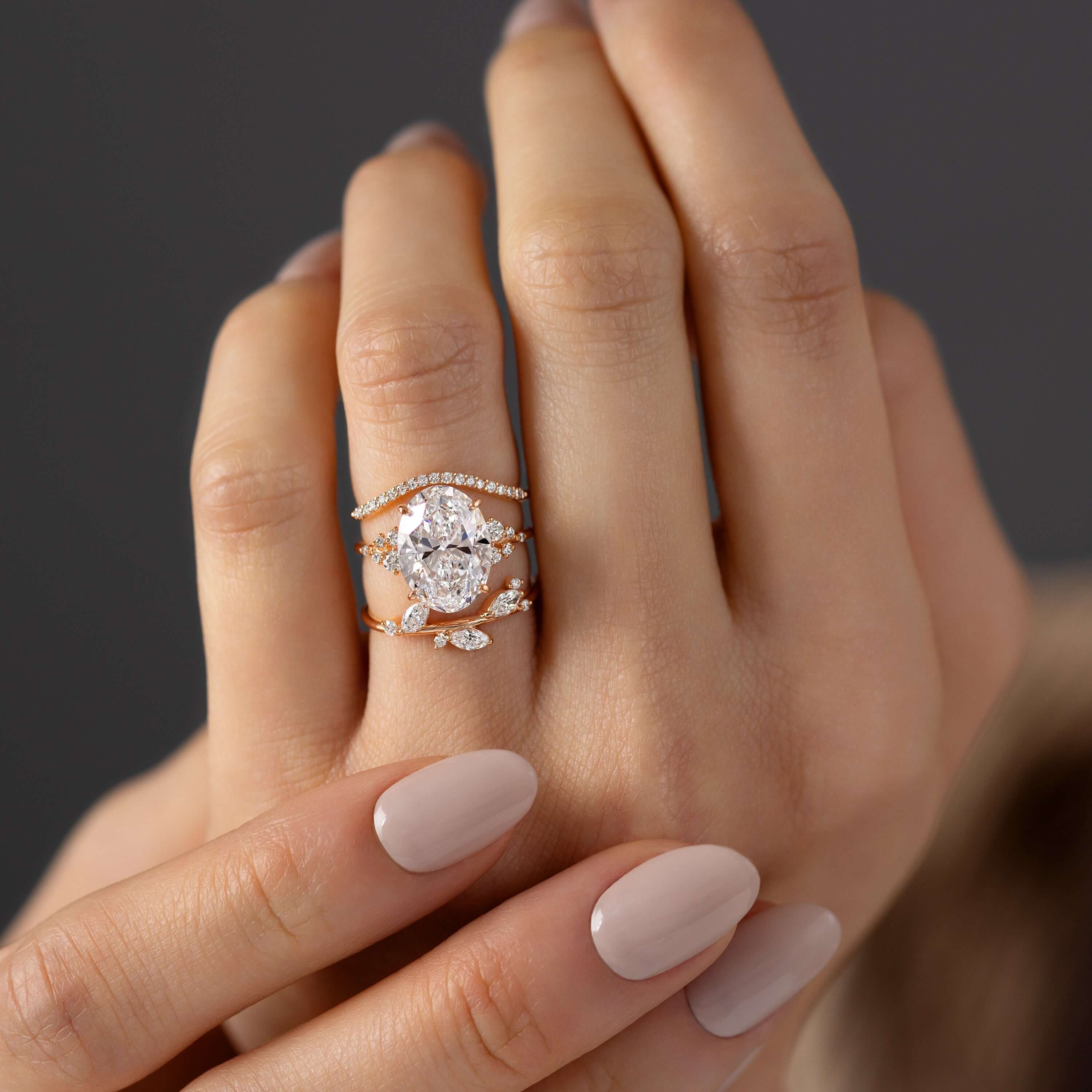 Snowdrift Ring in Oval Cut Diamond | Diamond Cluster Engagement Ring ...