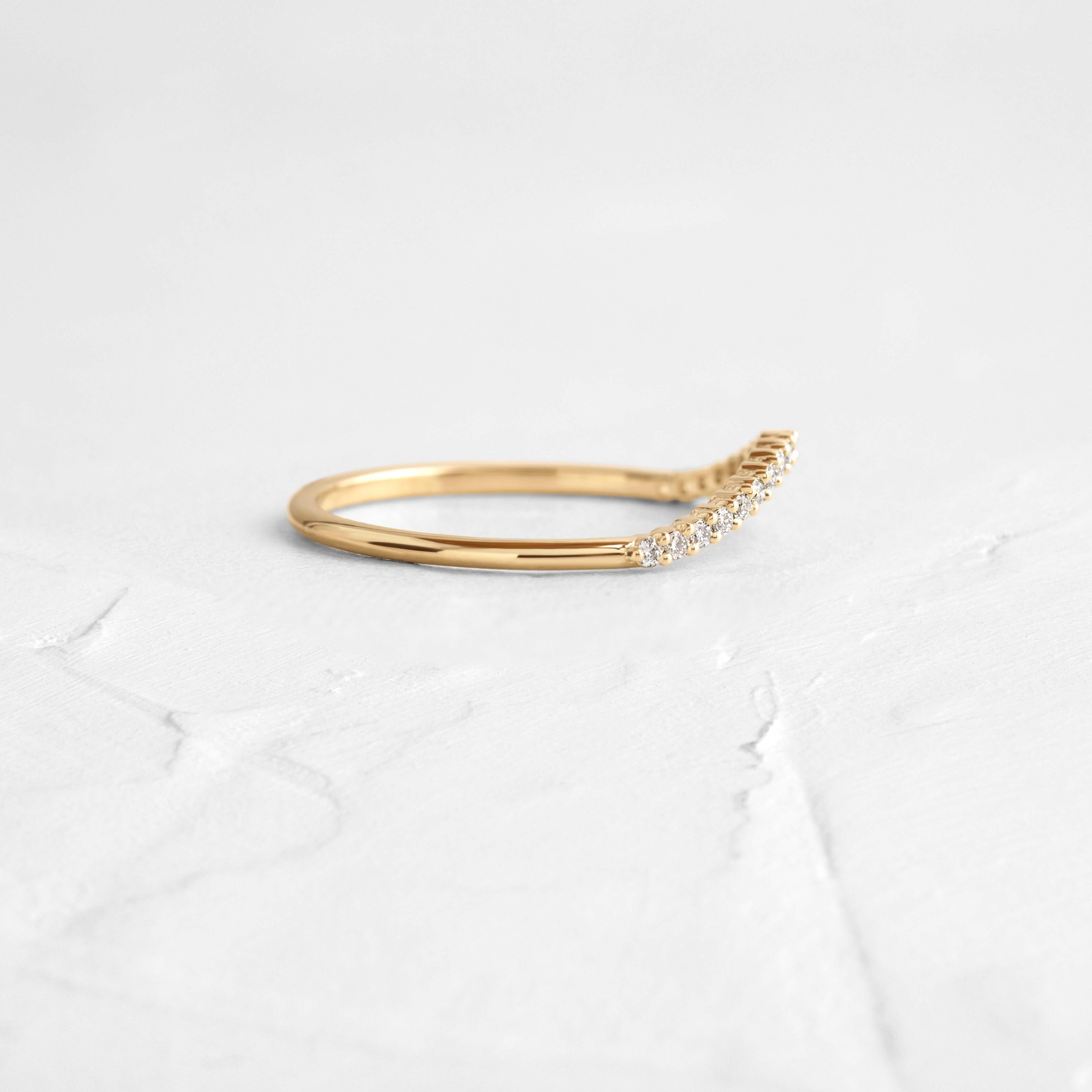 Curved Wisp Band | Engagement Ring | Melanie Casey Fine Jewelry