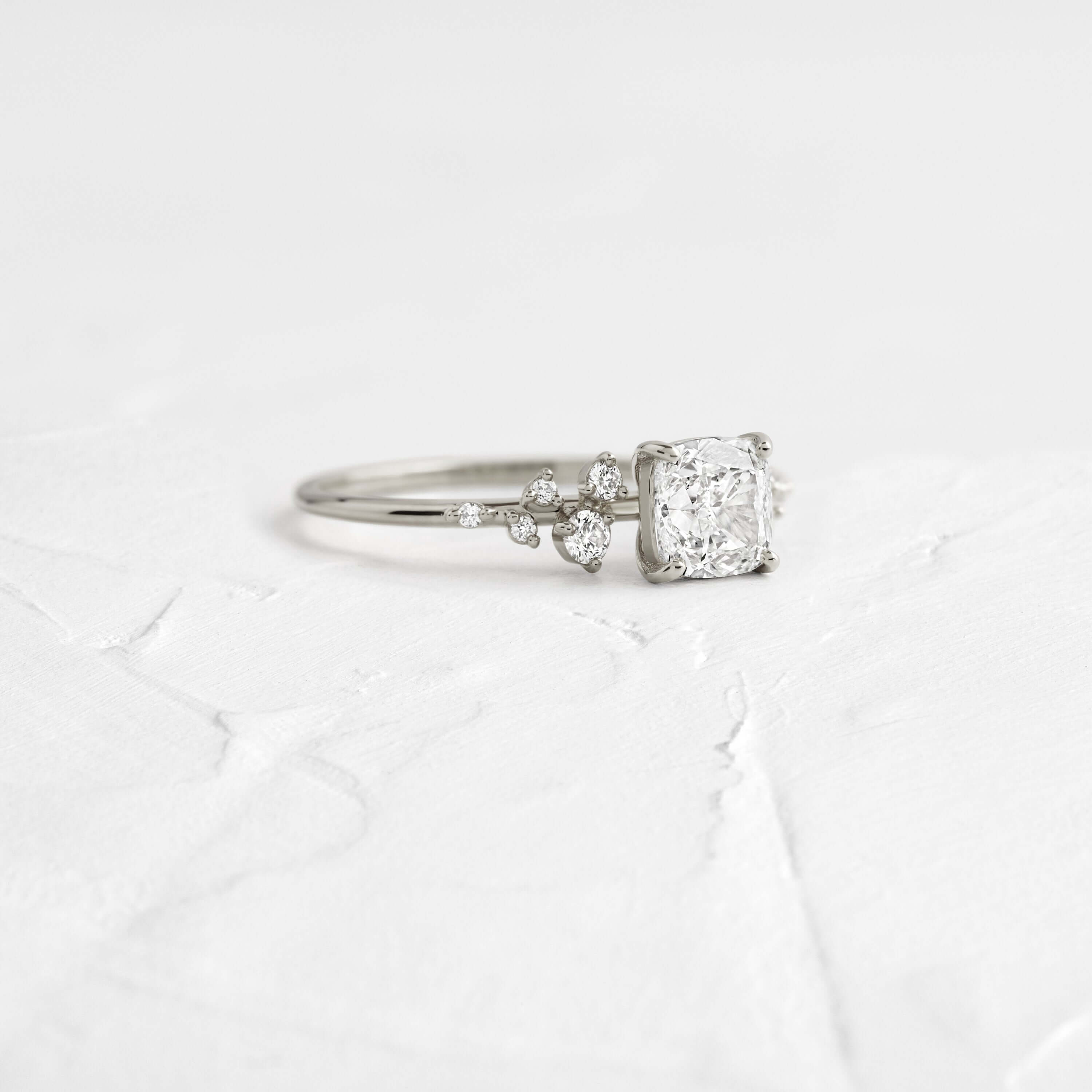 Snowdrift Ring, Cushion Cut | Handcrafted Engagement Ring | Melanie Casey