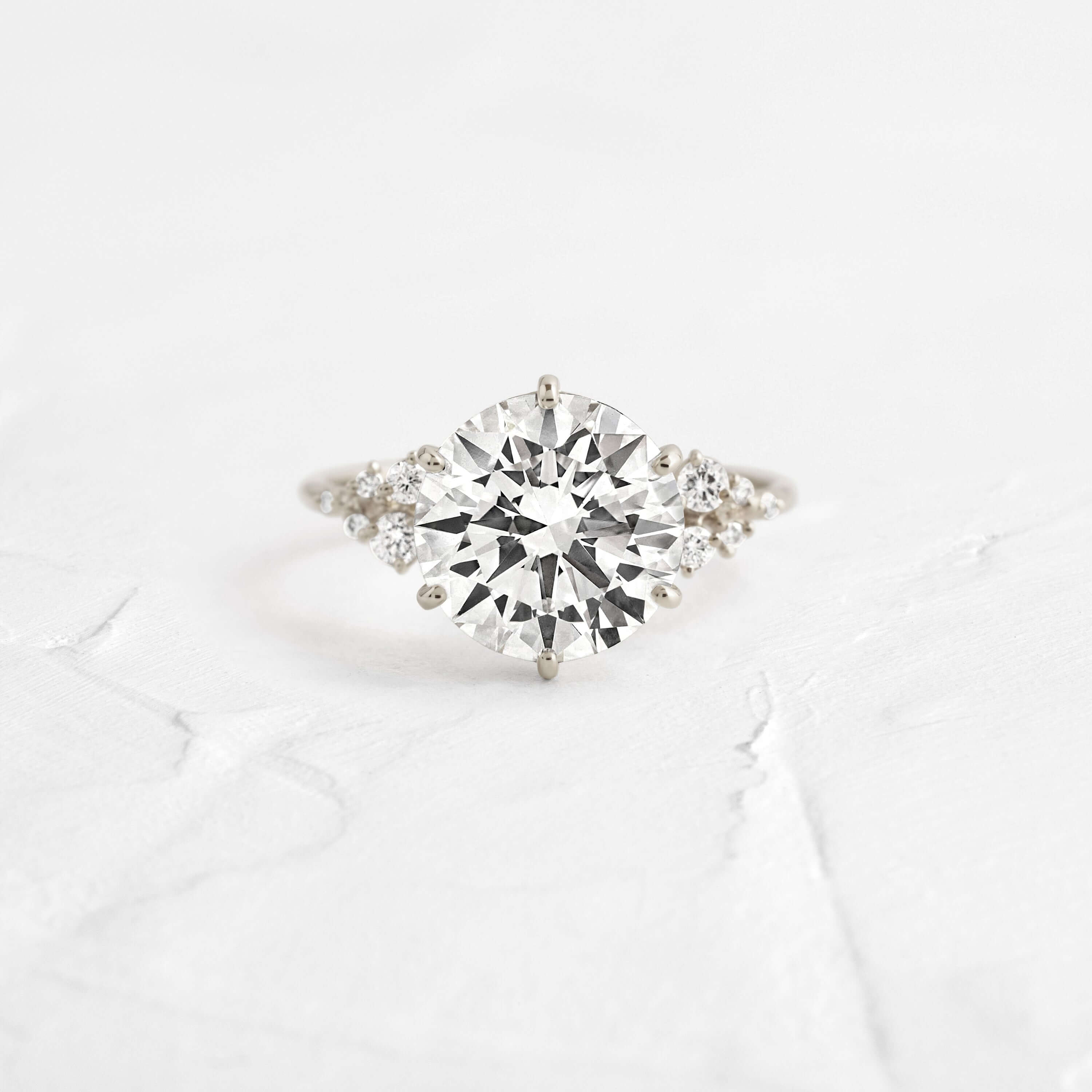 Snowdrift Ring - Round Cut Diamond | Handcrafted Engagement Ring ...