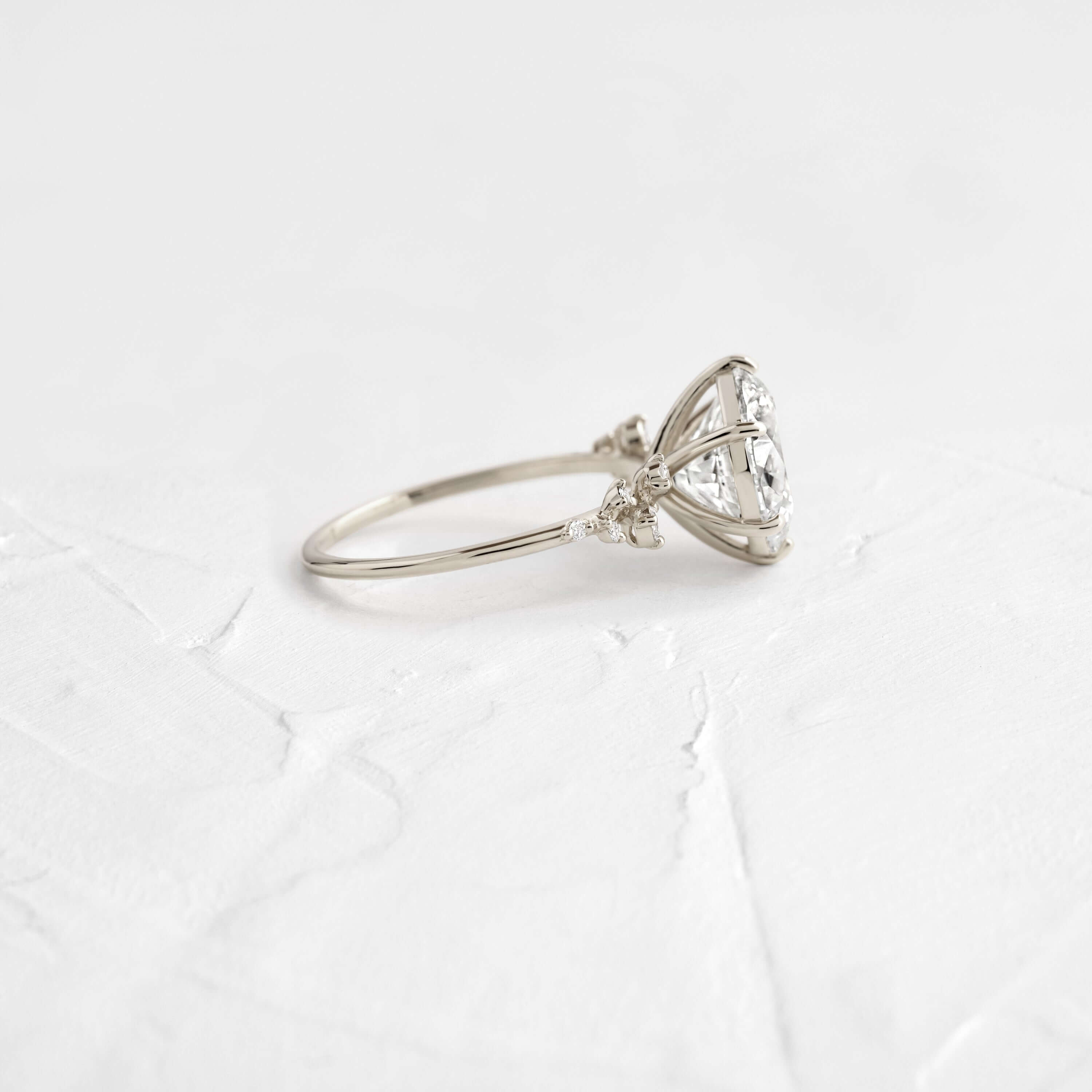 Snowdrift Ring - Round Cut Diamond | Handcrafted Engagement Ring ...