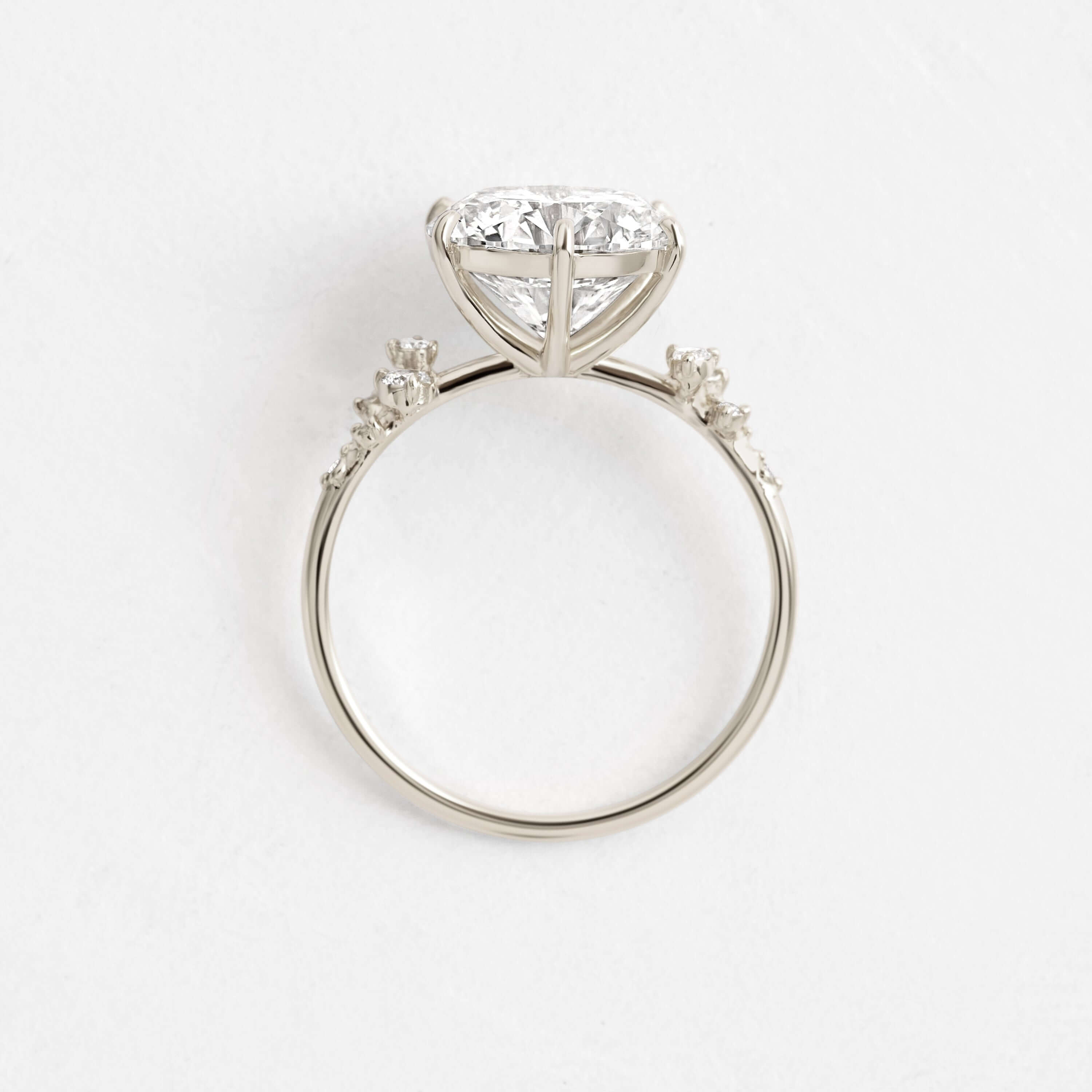 Snowdrift Ring - Round Cut Diamond | Handcrafted Engagement Ring ...
