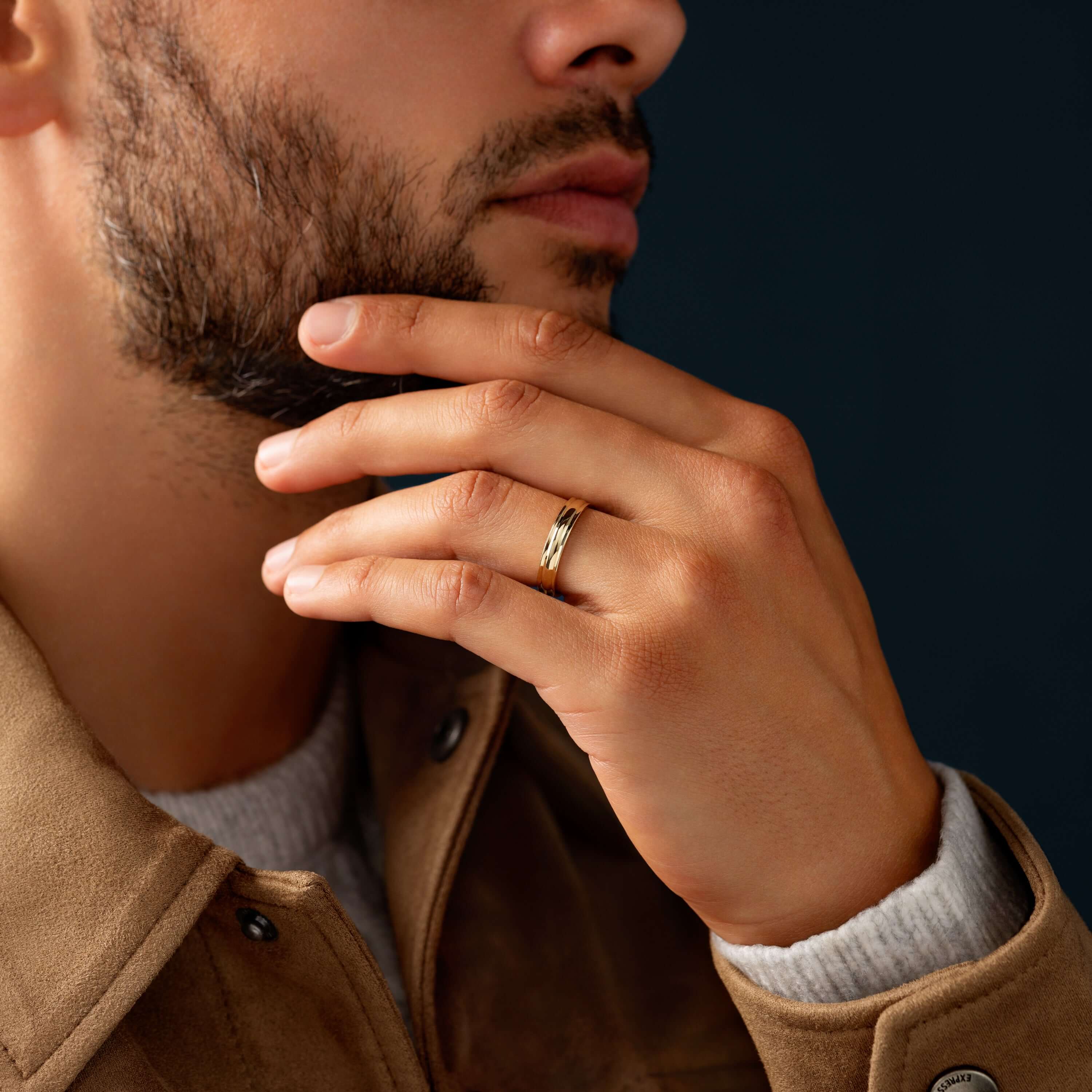 cartier mens wedding ring gold