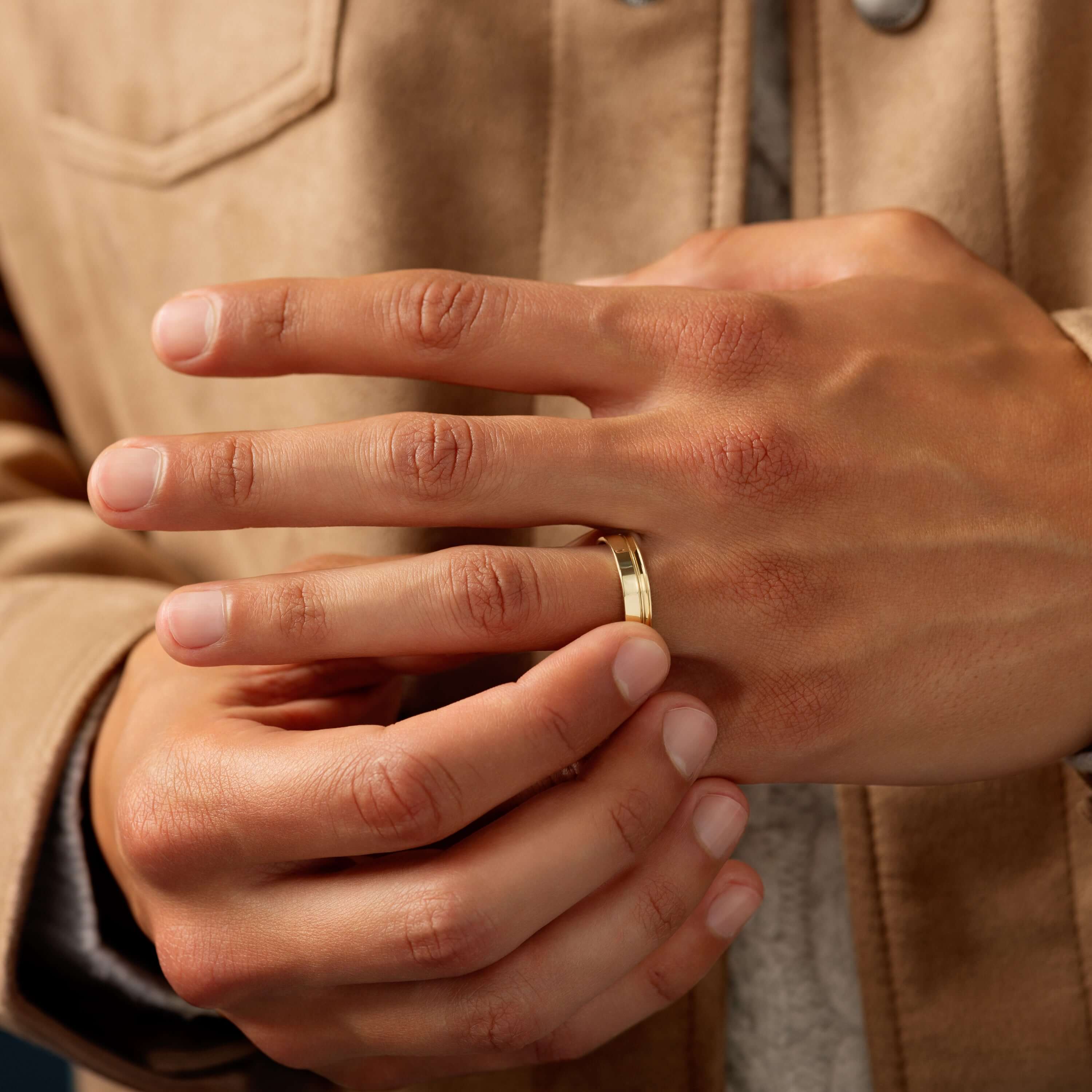Double Sideline Band | Gold Men's Wedding Band from Melanie Casey