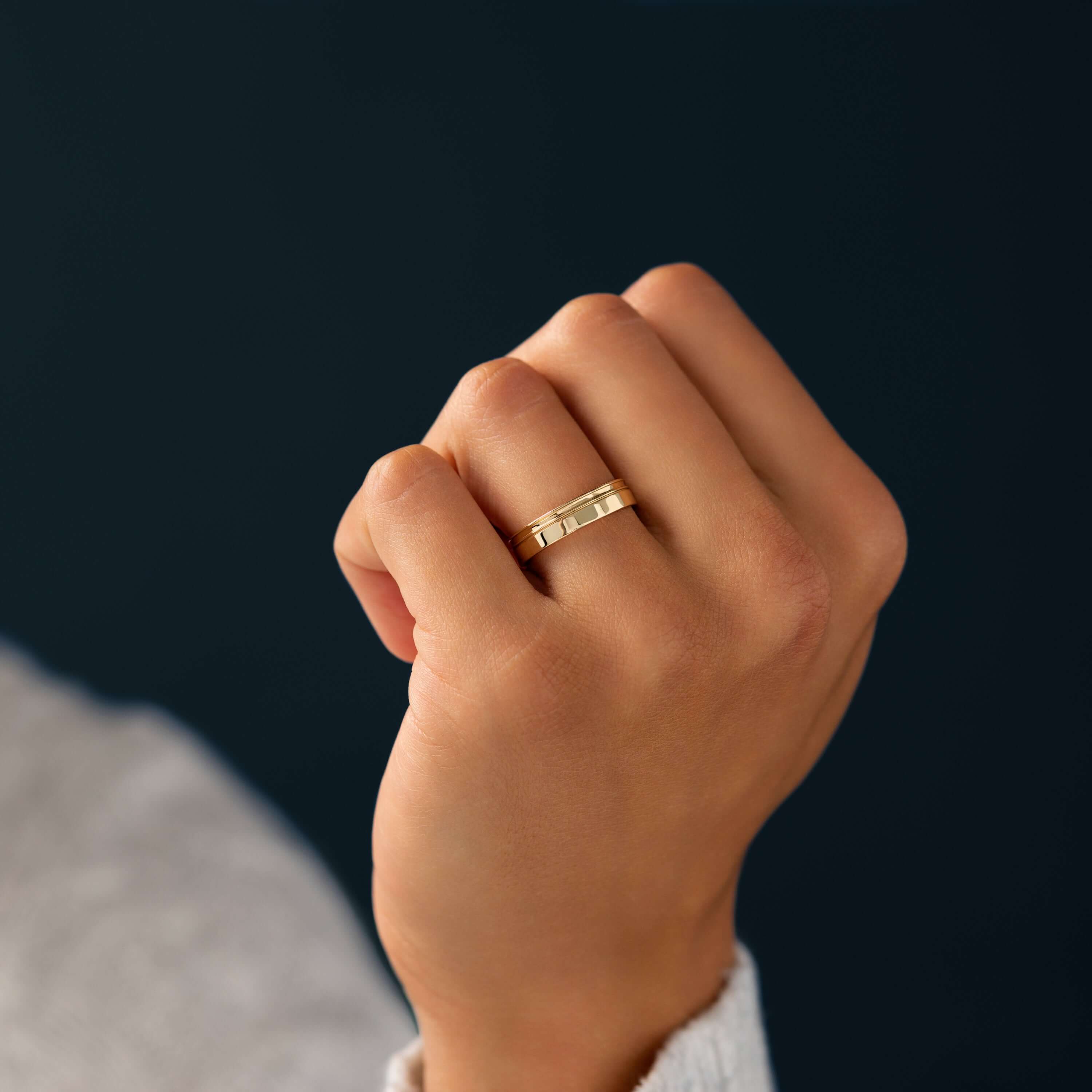 Double Sideline Band | Gold Men's Wedding Band from Melanie Casey
