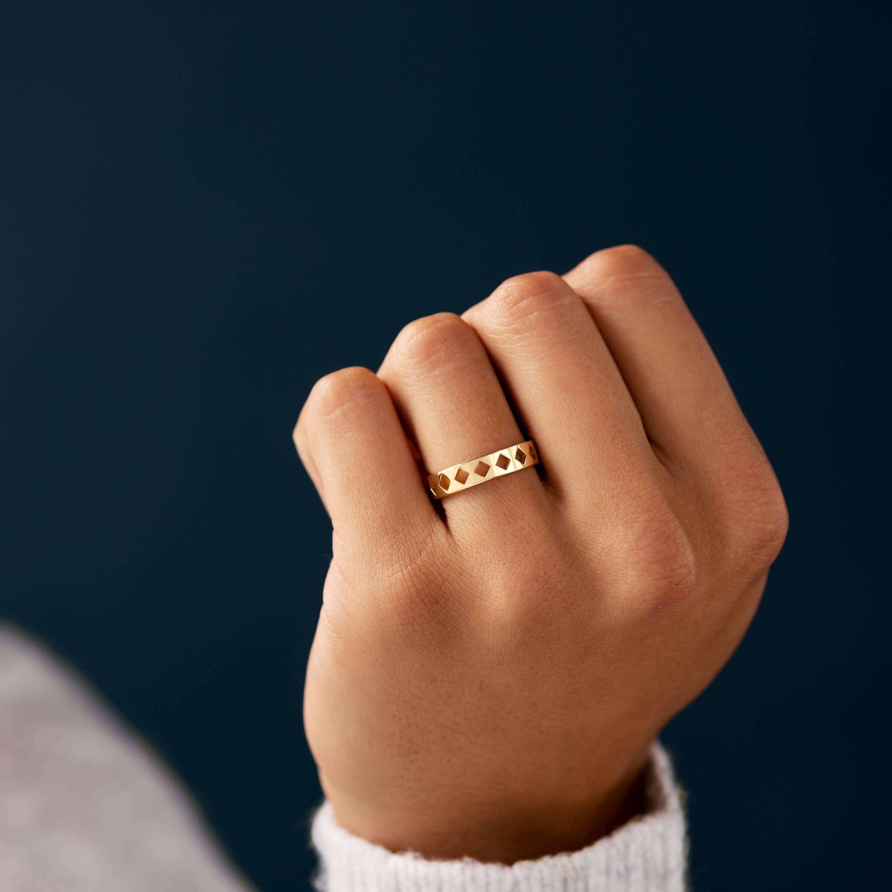 Cutout Band | Men's Gold Band | Women's Stacking Ring – Melanie Casey