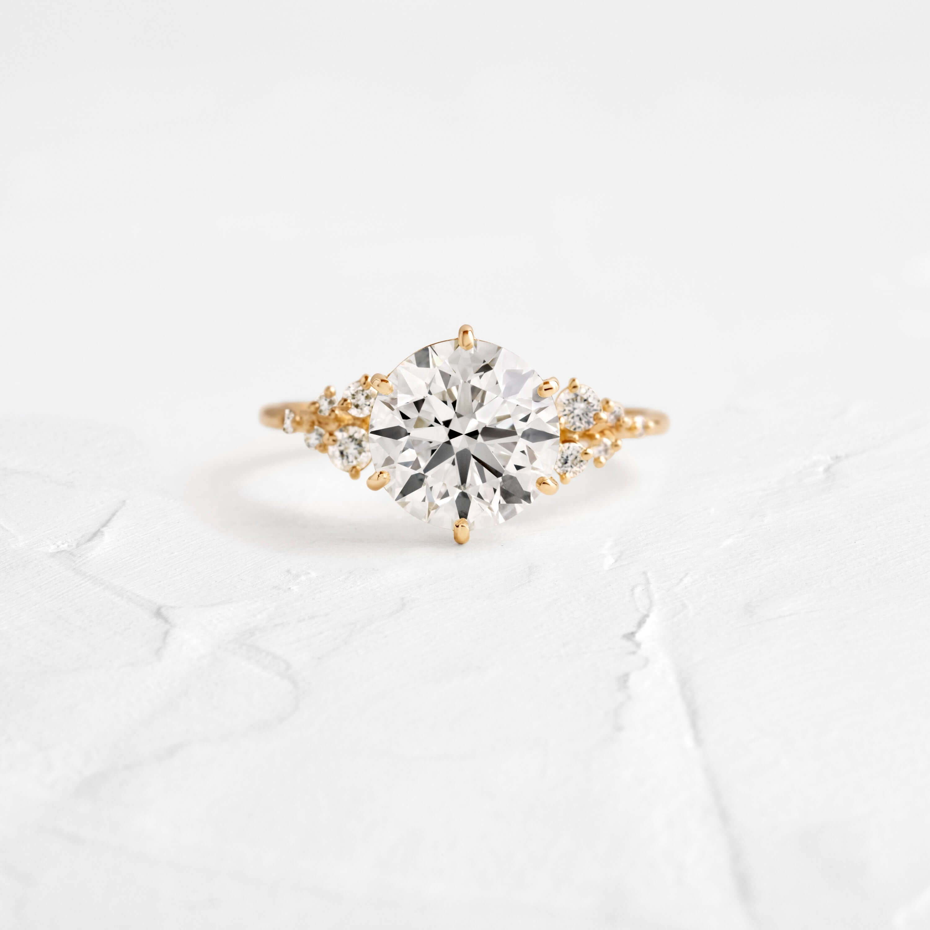 Snowdrift Ring - Round Cut Diamond | Handcrafted Engagement Ring ...