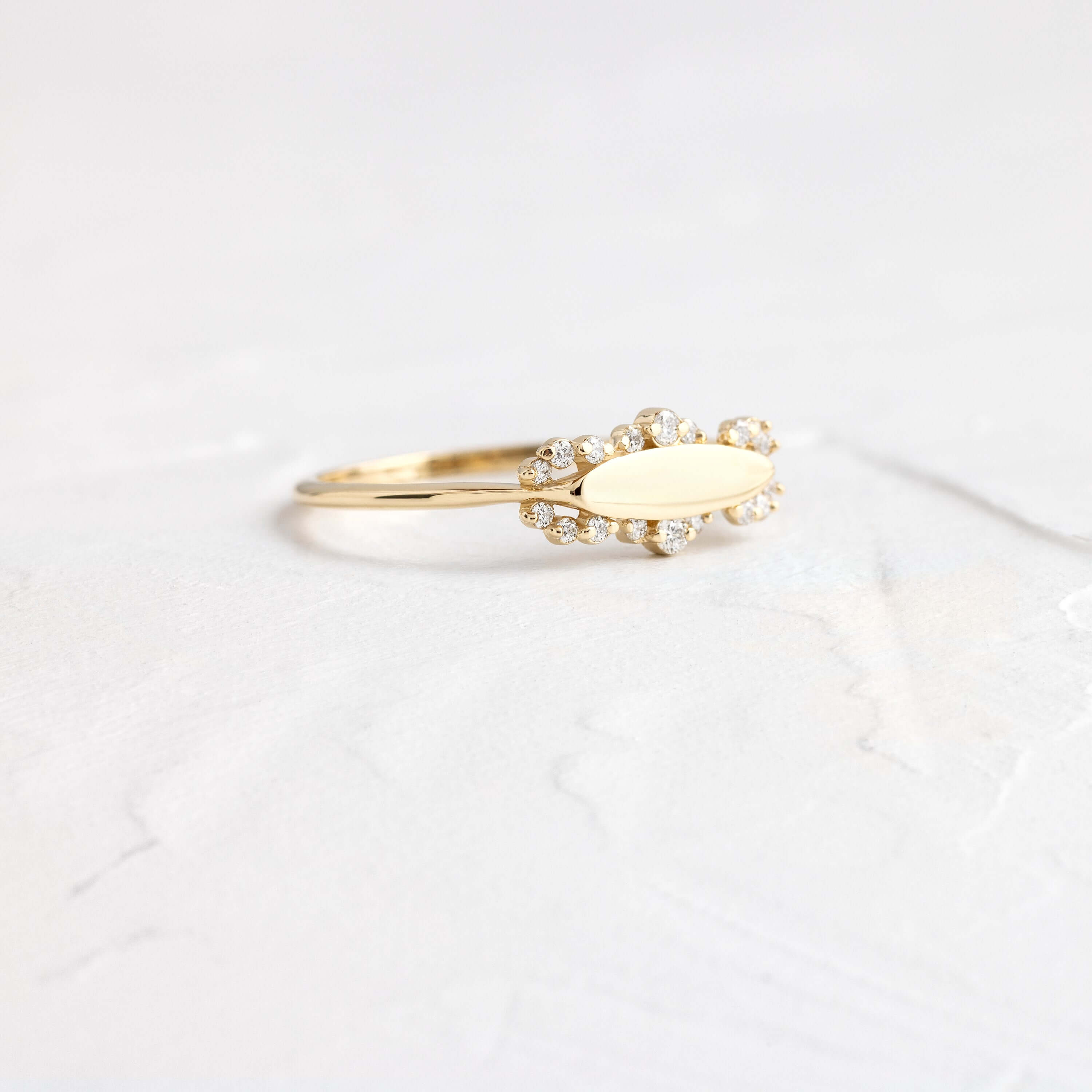 Filigree Signet Ring with Diamonds - Custom Handwriting Engraving by ...
