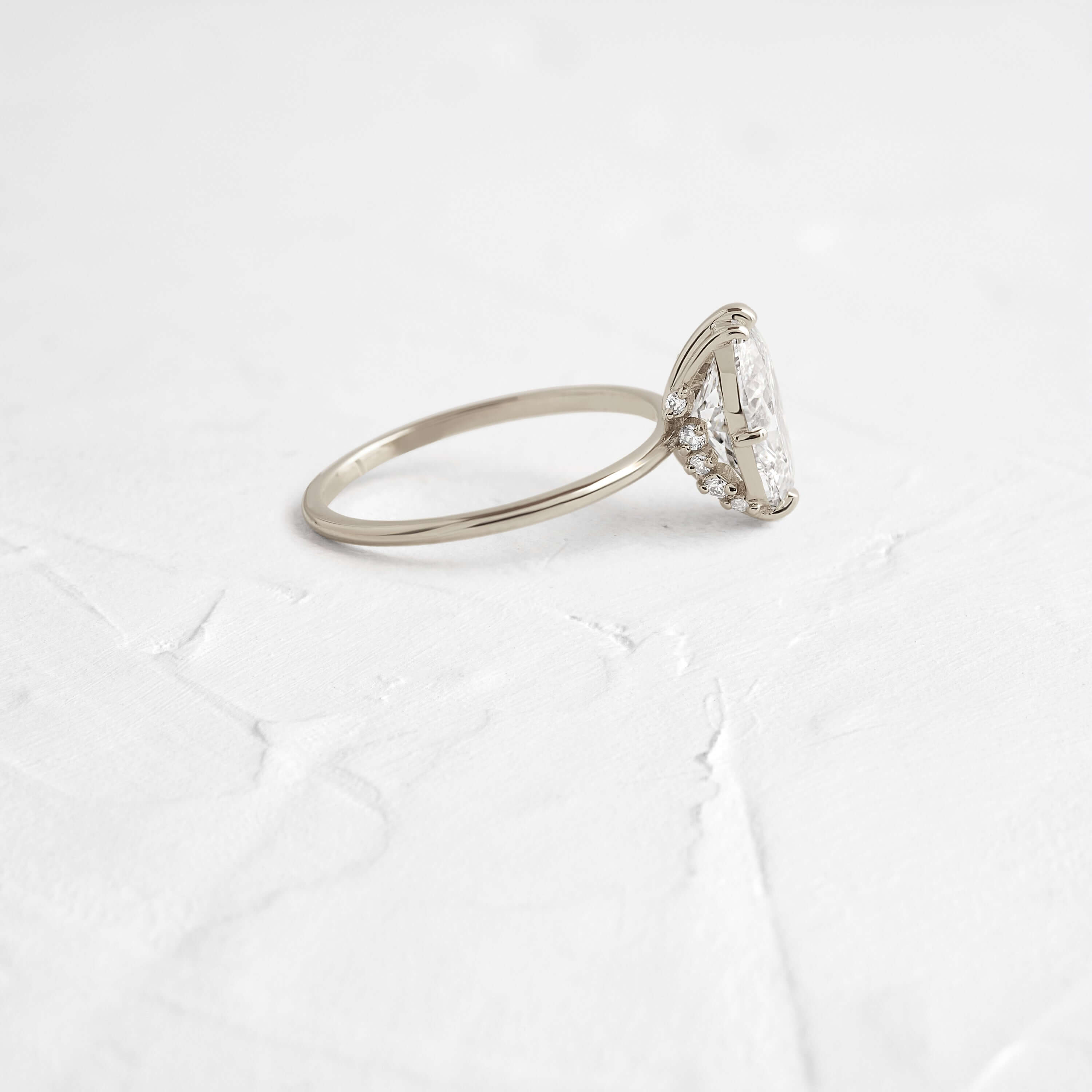 Unveiled Ring with Diamond Sweep, Oval Cut - Melanie Casey