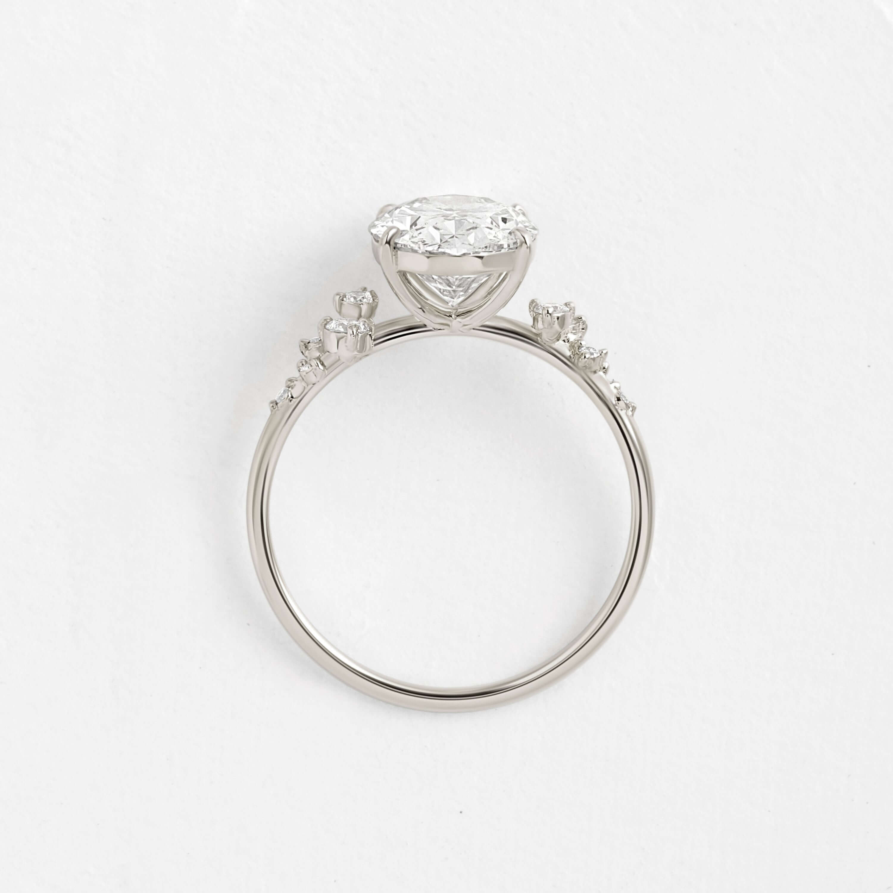 Snowdrift Ring in Oval Cut Diamond | Diamond Cluster Engagement Ring ...