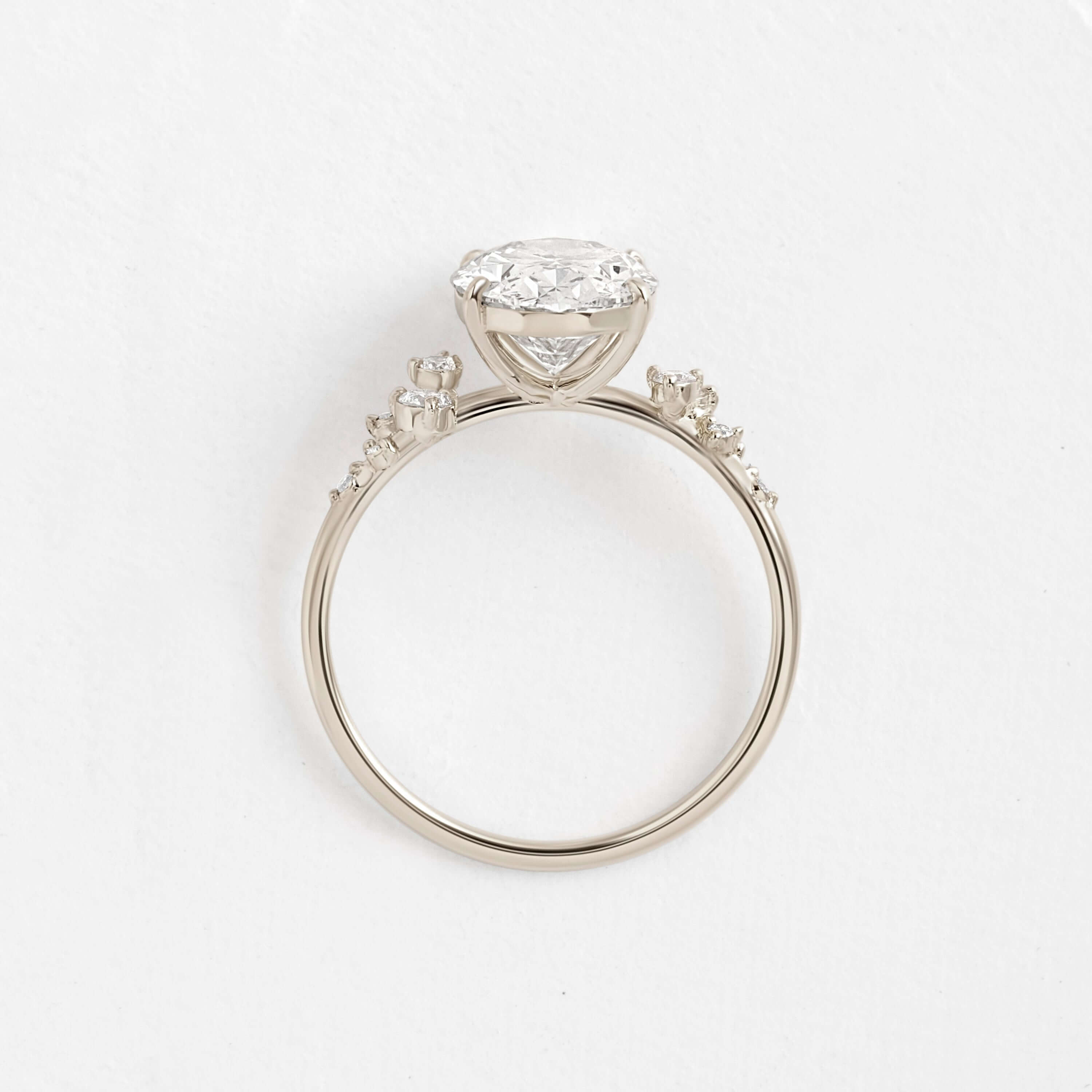 Snowdrift Ring in Oval Cut Diamond | Diamond Cluster Engagement Ring ...