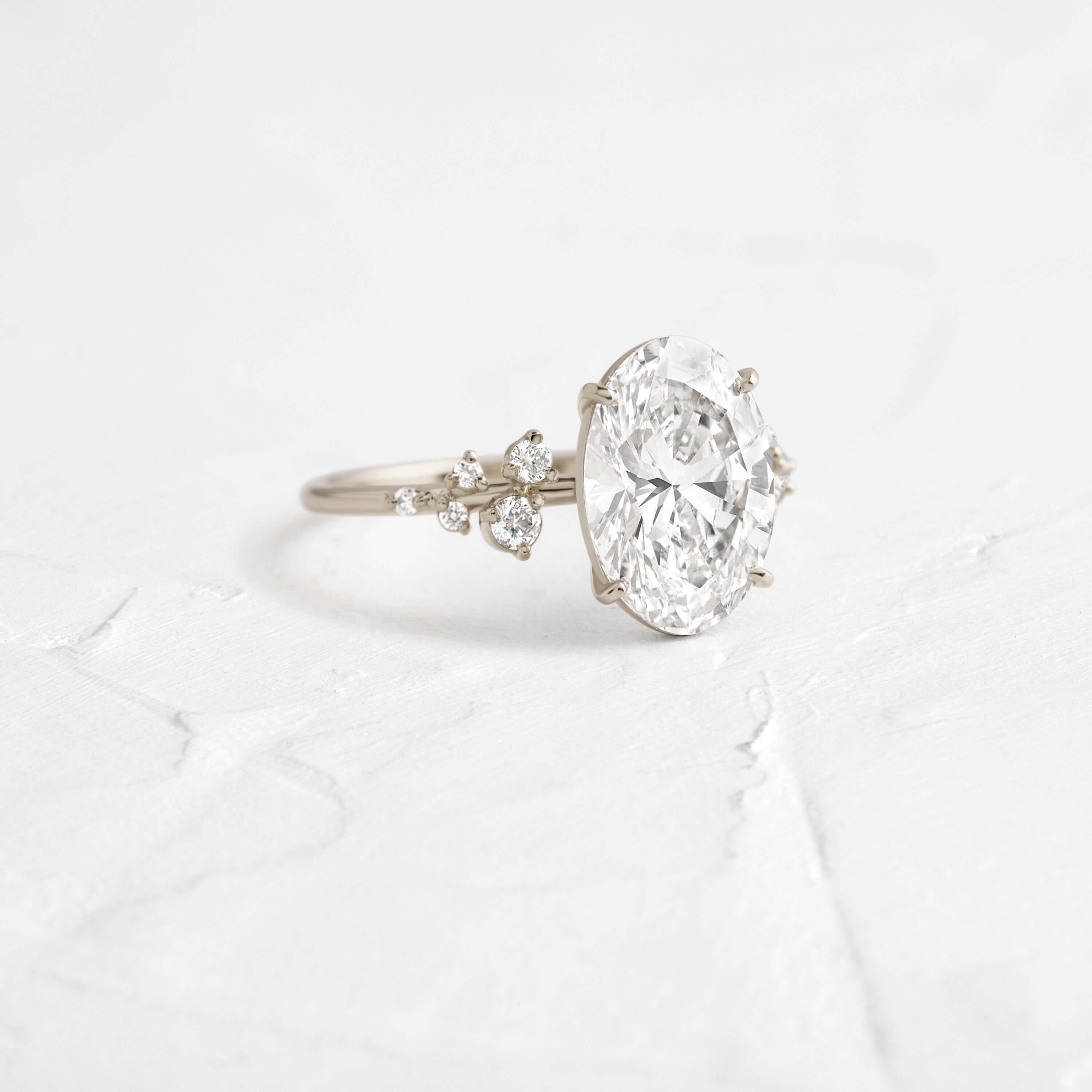 Snowdrift Ring in Oval Cut Diamond | Diamond Cluster Engagement Ring ...