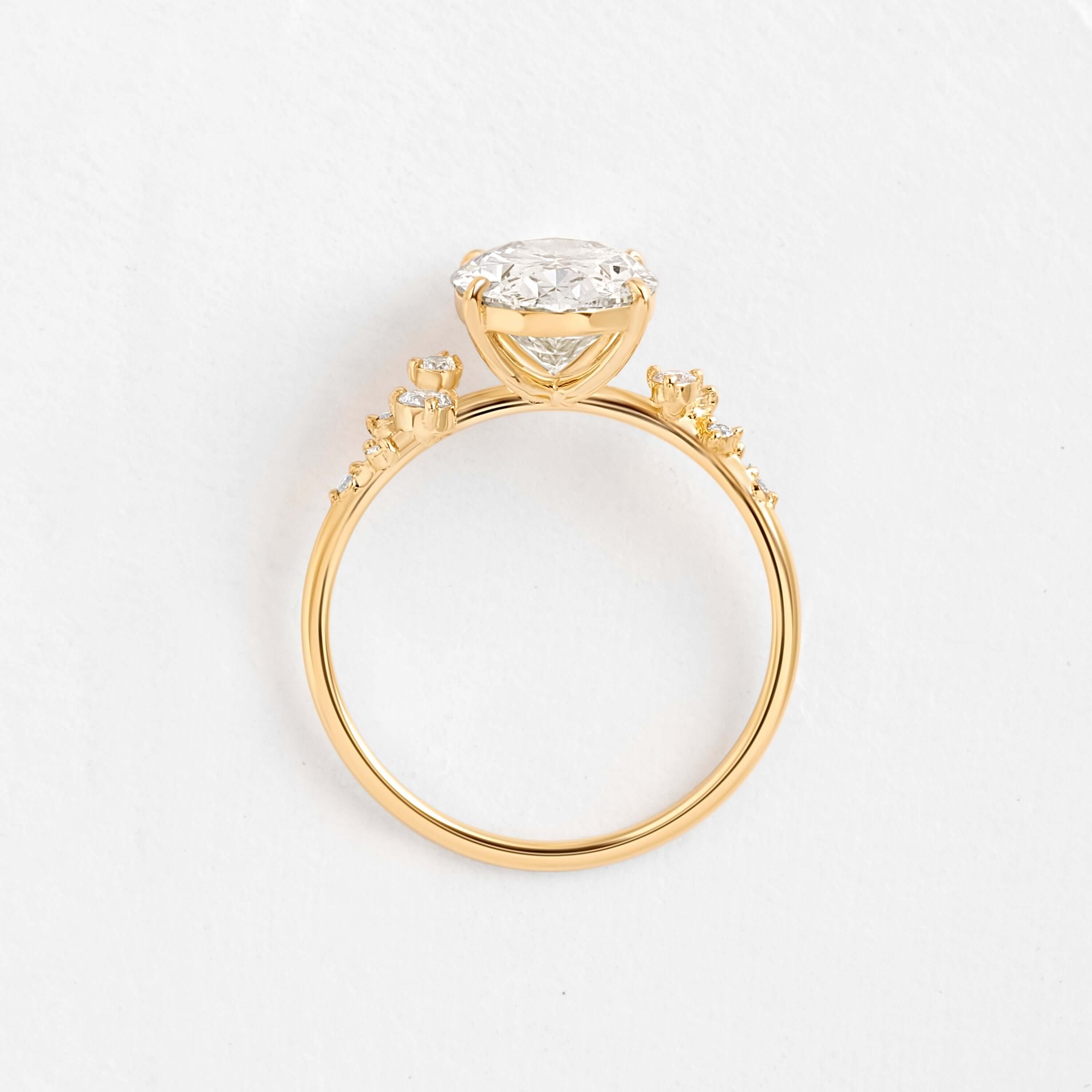 Snowdrift Ring in Oval Cut Diamond | Diamond Cluster Engagement Ring ...