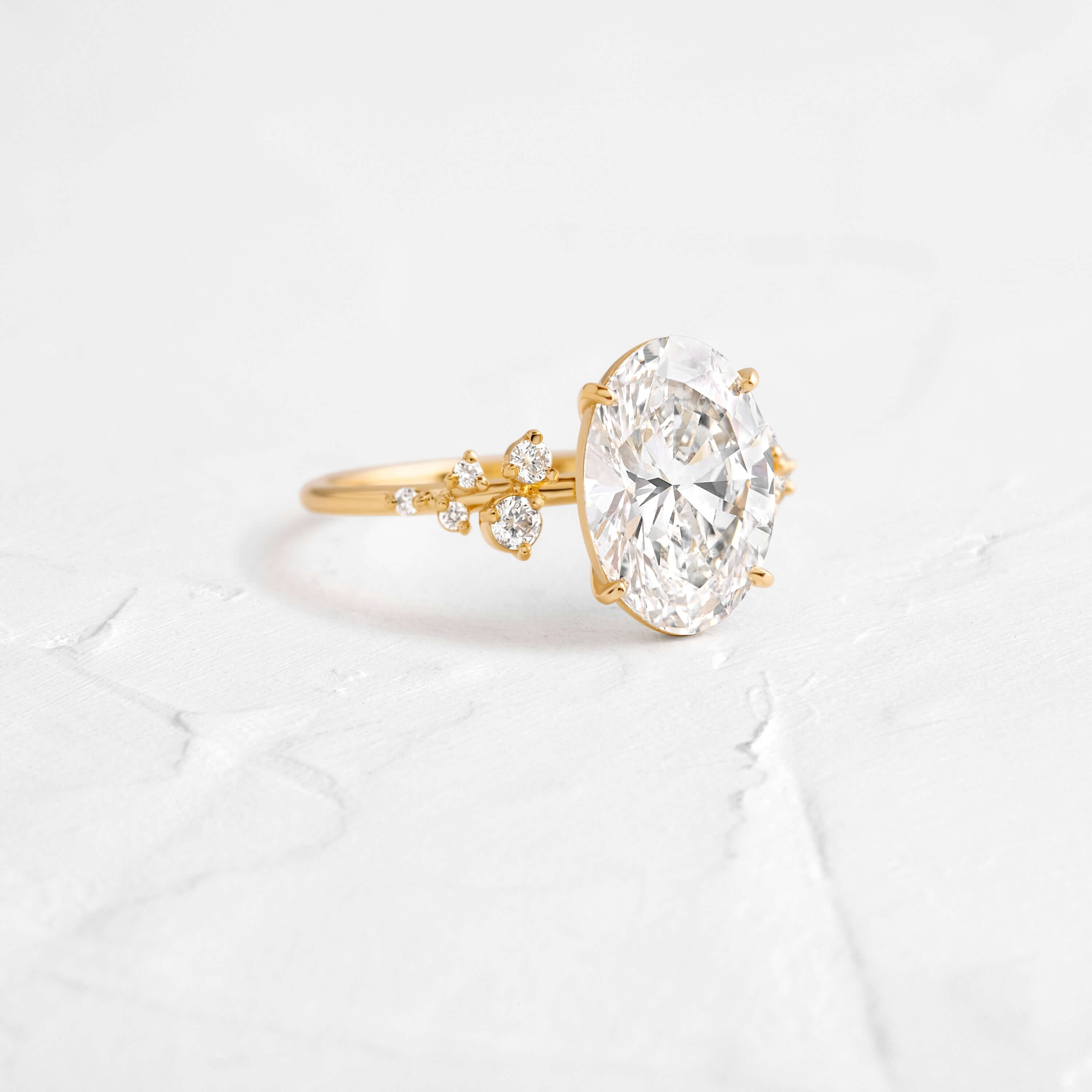 Snowdrift Ring in Oval Cut Diamond | Diamond Cluster Engagement Ring ...