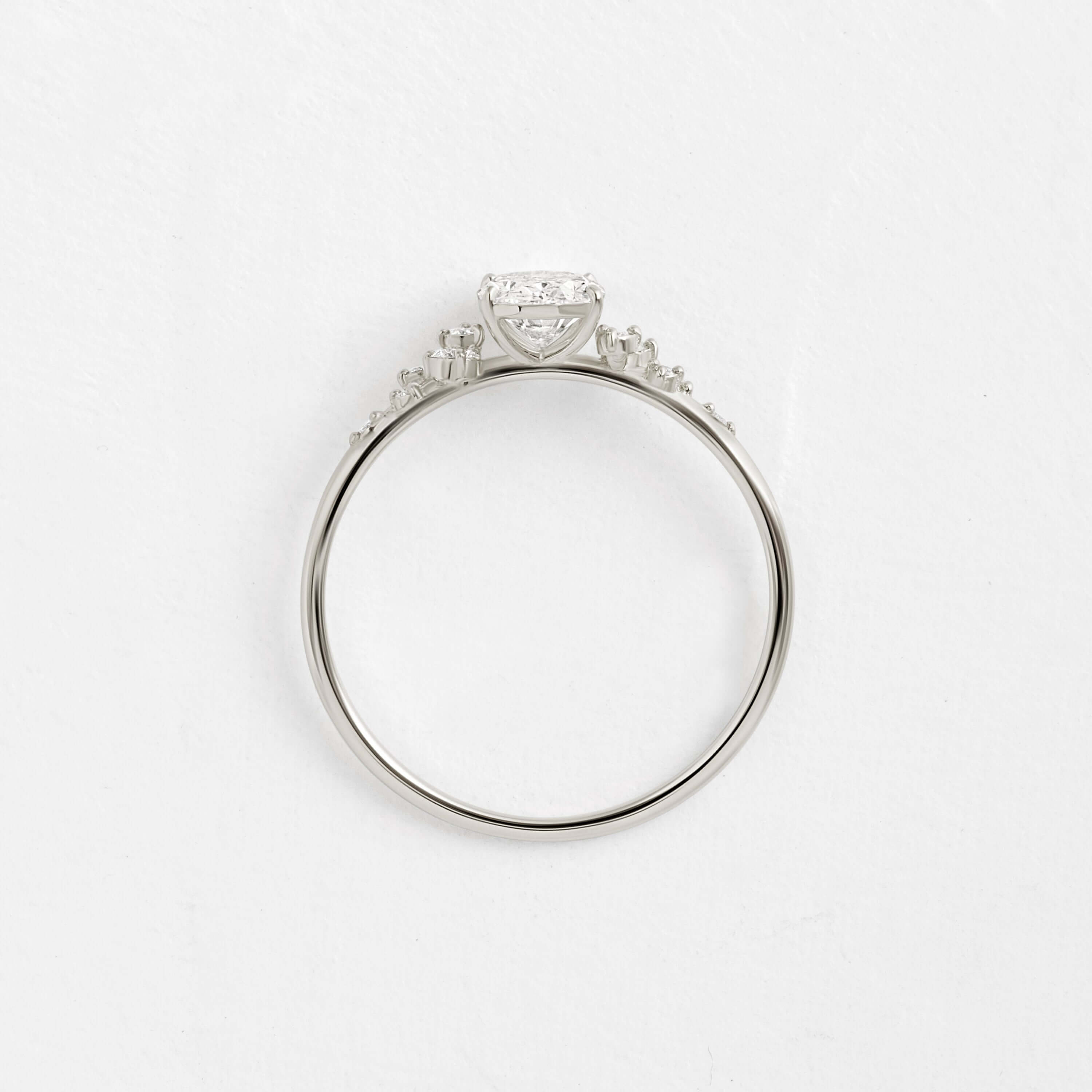 Snowdrift Ring in Oval Cut Diamond | Diamond Cluster Engagement Ring ...