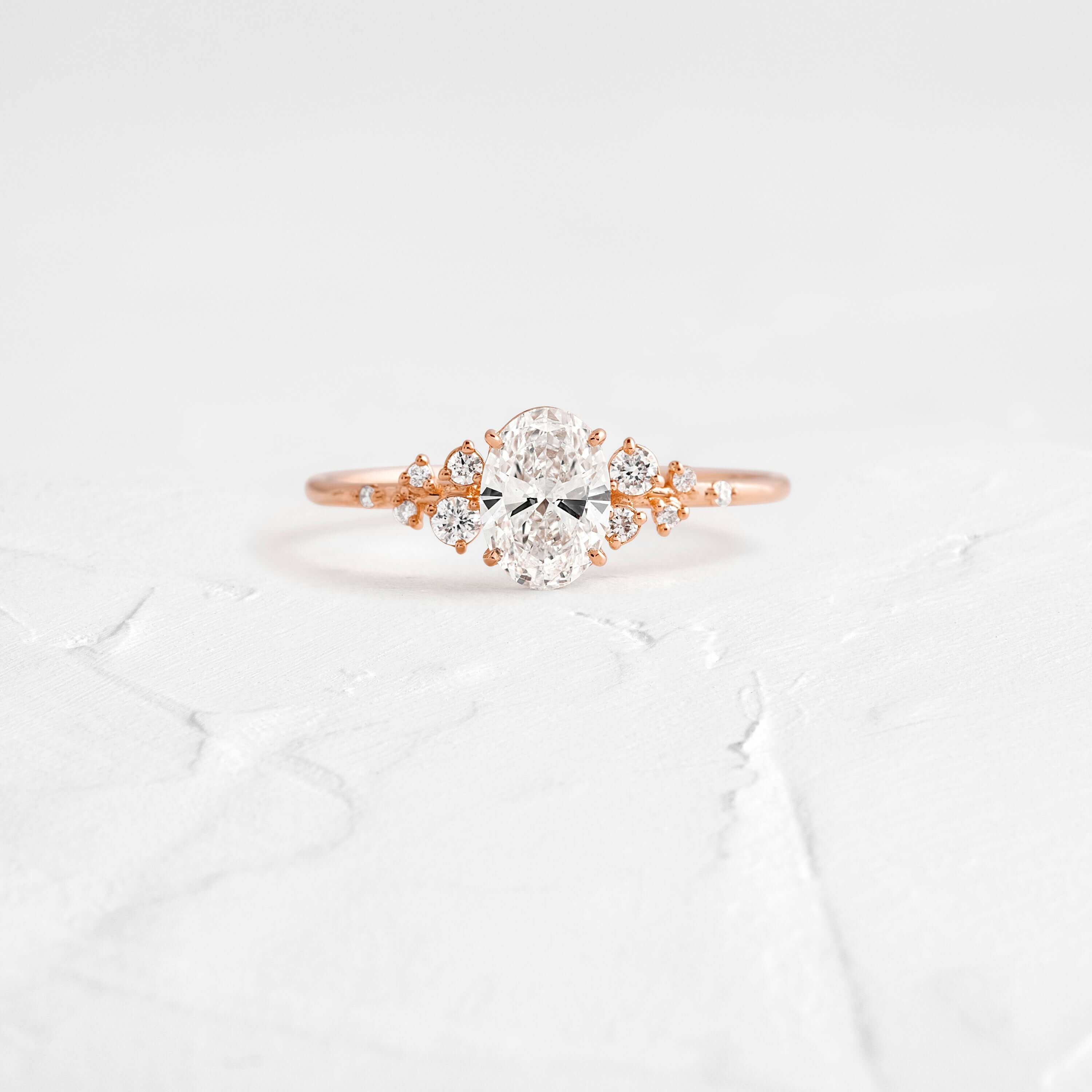 Snowdrift Ring in Oval Cut Diamond | Diamond Cluster Engagement Ring ...