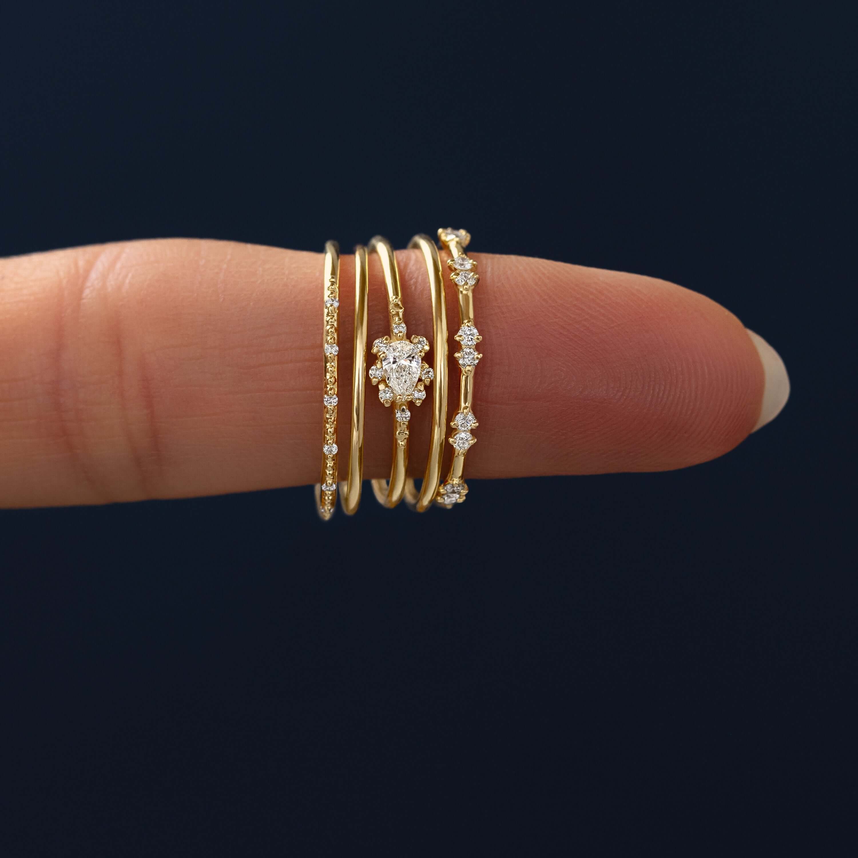 Minuet Ring | A Double Diamond Stacking Wedding Band by Melanie Casey ...