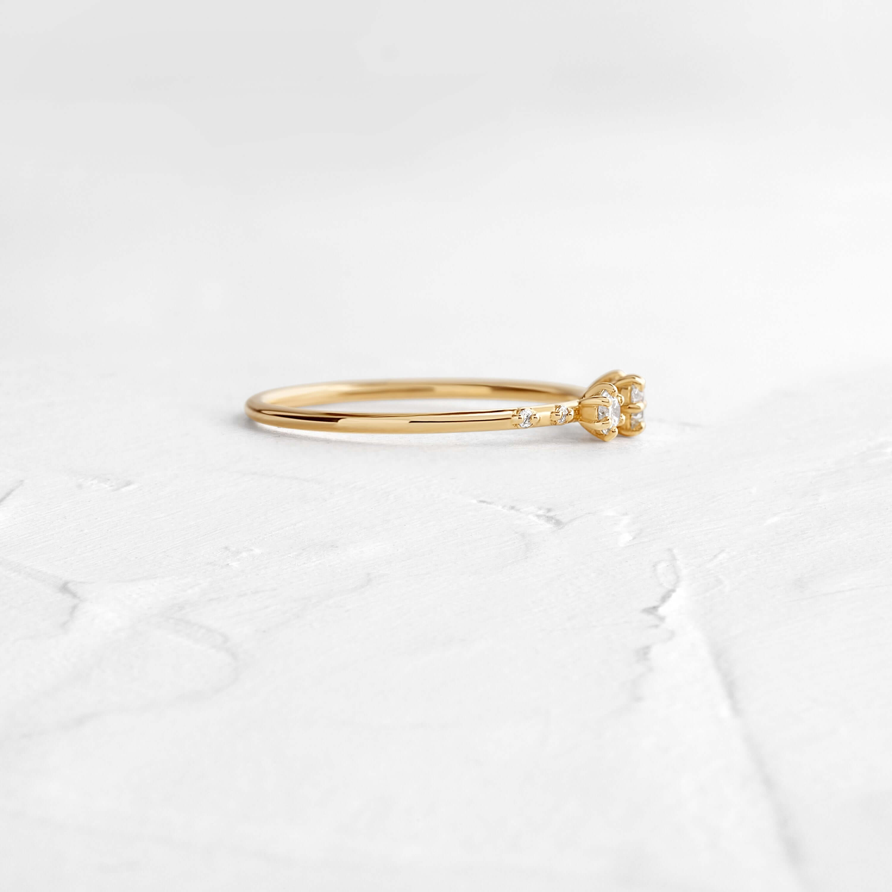 Petite Tempo Ring | Three-Stone Engagement Ring | Melanie Casey