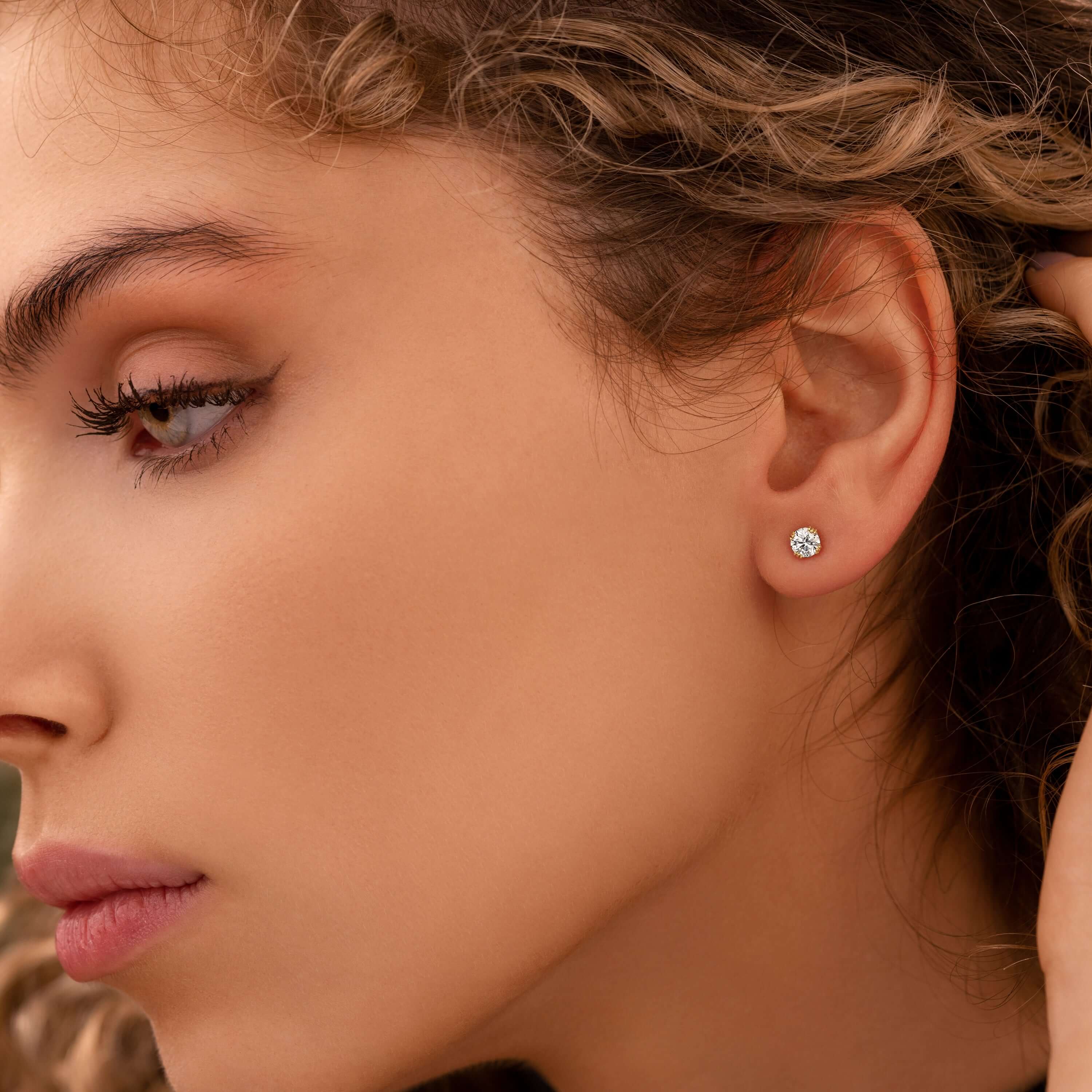 Threaded Studs, Round Cut | Delicate Earrings from Melanie Casey