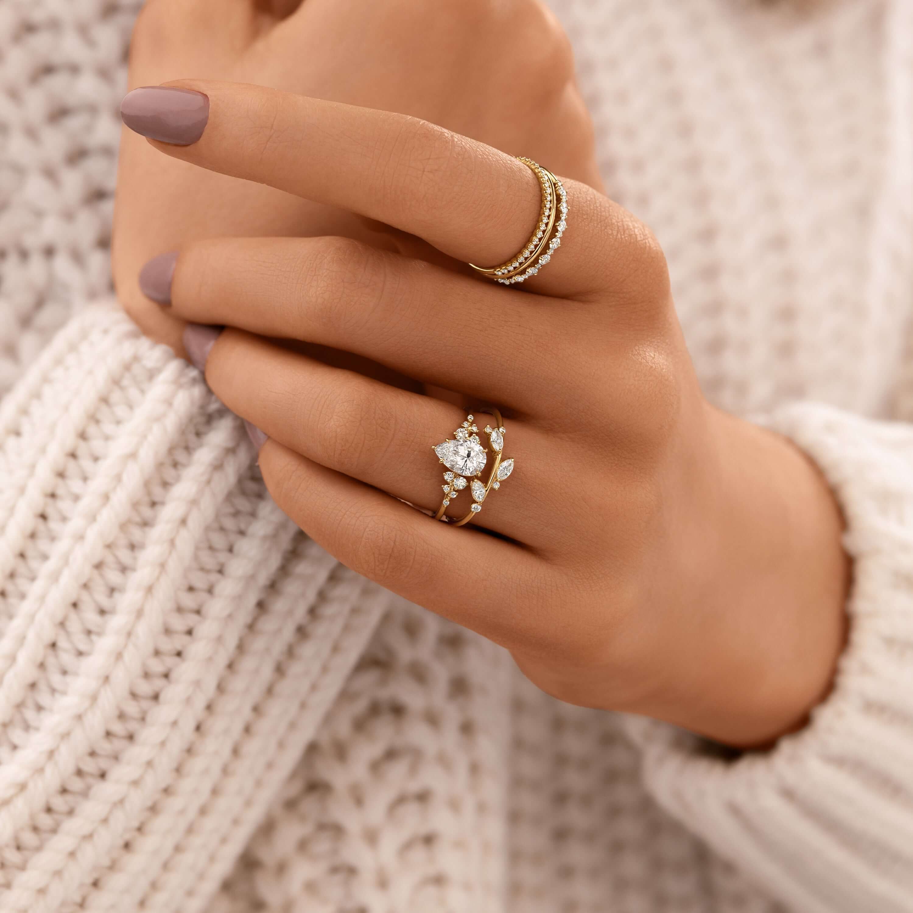 Snowdrift Ring, Pear Cut | Melanie Casey