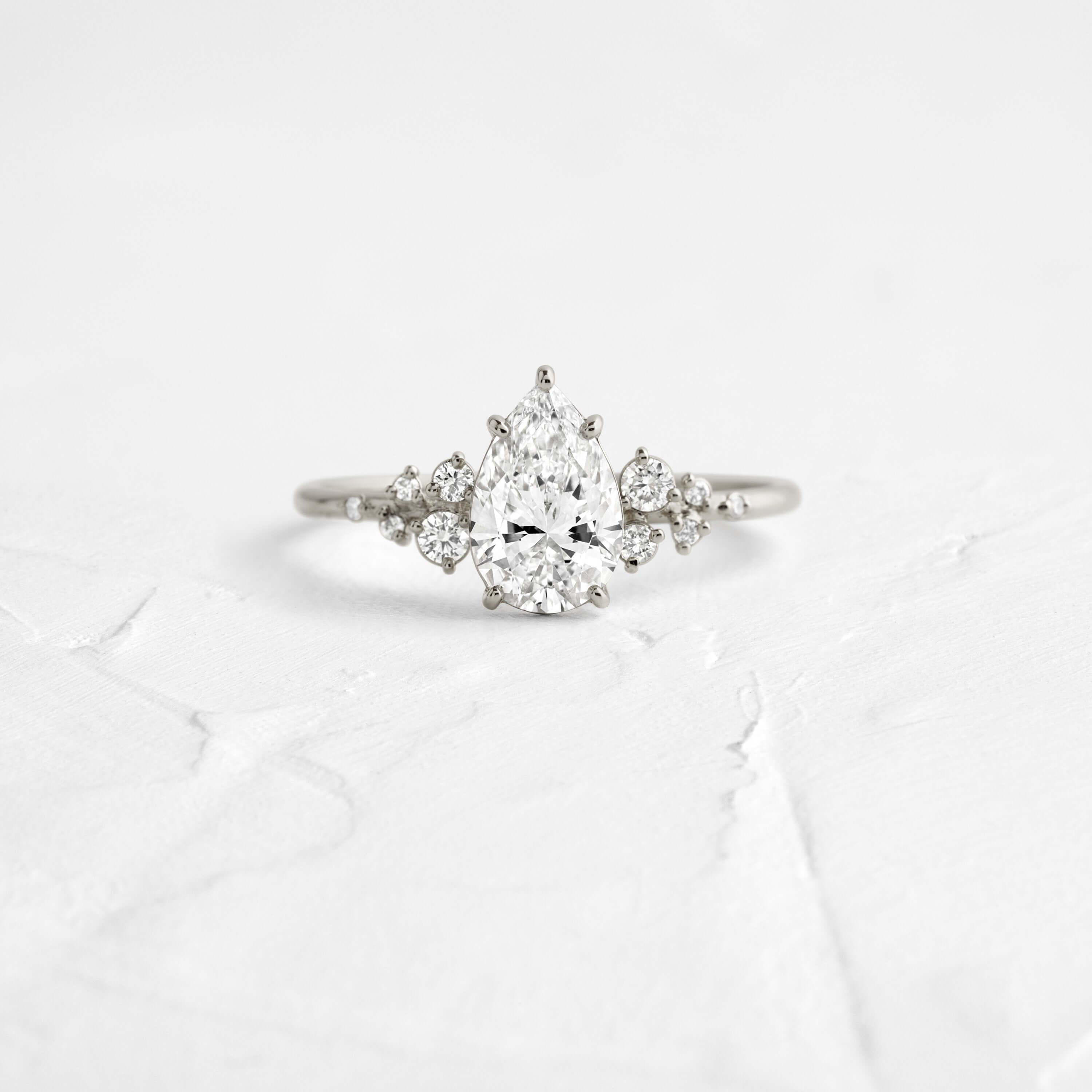 Snowdrift Ring with Pear Cut Diamond by Melanie Casey