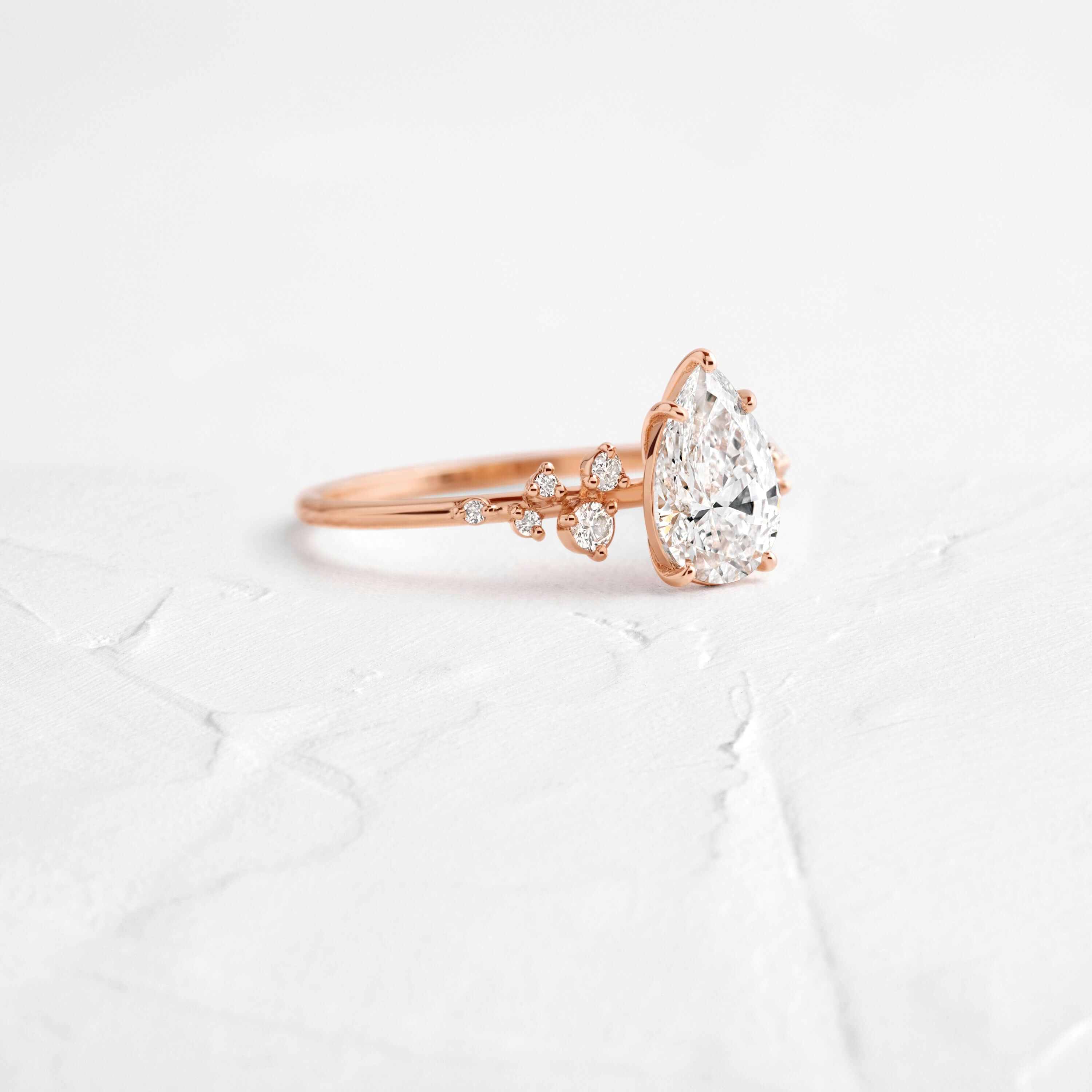 Snowdrift Ring with Pear Cut Diamond by Melanie Casey
